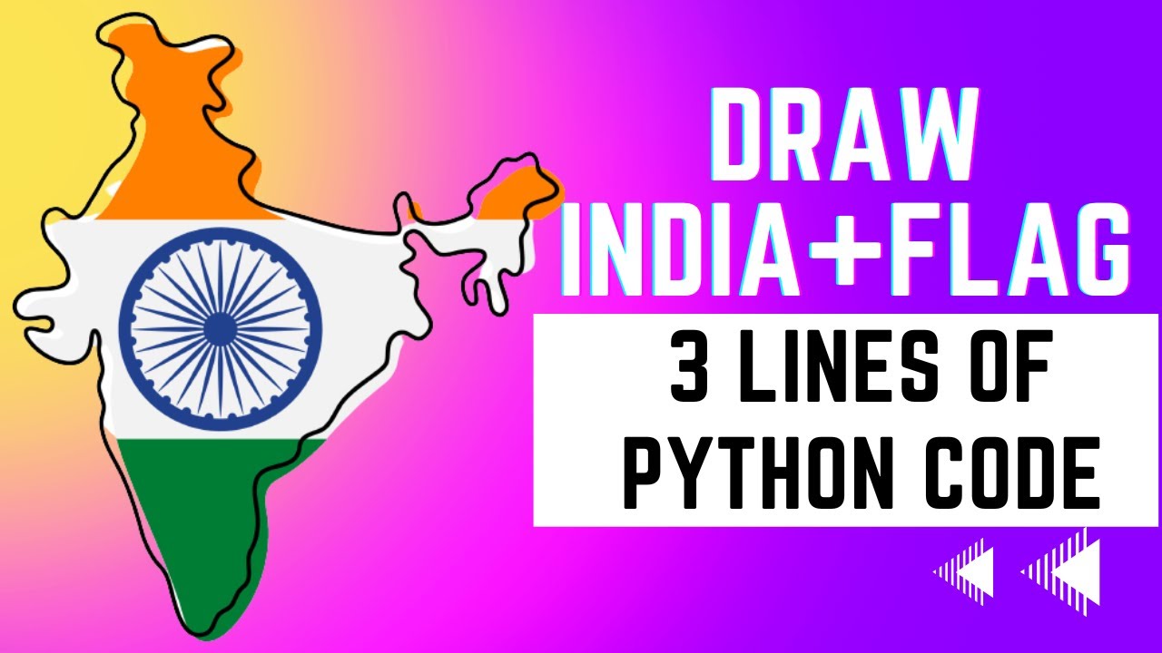 Draw India Map with Flag Using Just 3 Lines of Python Code | Step by Step