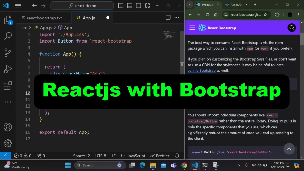 React with bootrap in 5 min | React Bootstrap Tutorial | #reactjs #bootstrap