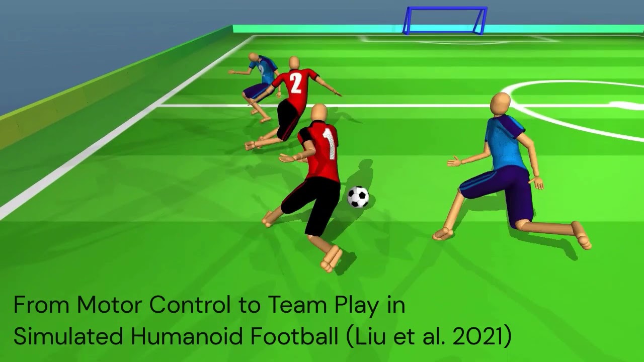 Simulated football in MuJoCo