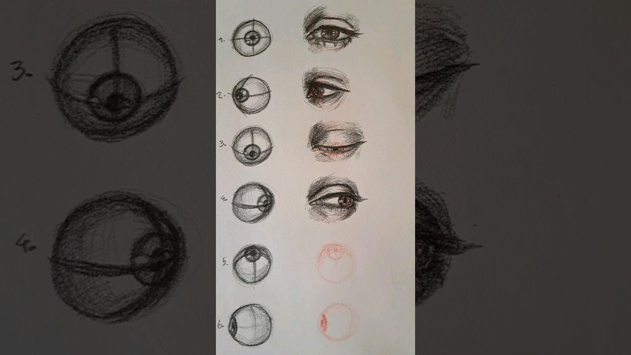 how to draw eyes from different angles | eyes drawing tutorial ✏️👀