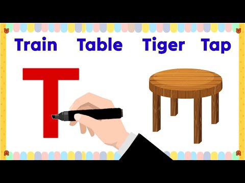 Letter T | Writing letter T | T words for kids | Capital letter T | Educational video for kids| #abc