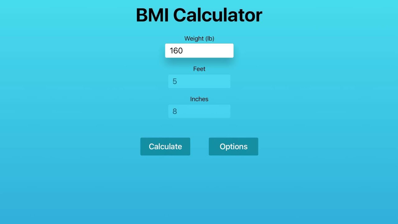 BMI Calc App for tvOS Demo