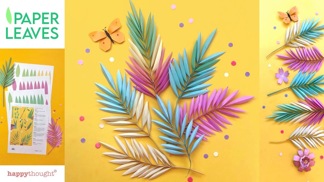DIY 3D paper leaf template. Download printable leaf templates to make a paper crown • Happythought
