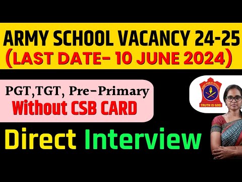 APS/AWES TEACHER RECRUITMENT 2024-2025 | ARMY SCHOOL VACANCY 2024 | MITHUN SINGH