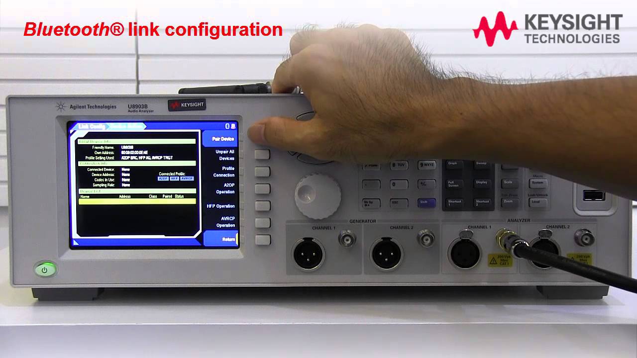 Performing audio measurements on a Bluetooth audio receiver using the Keysight U8903B audio analyzer