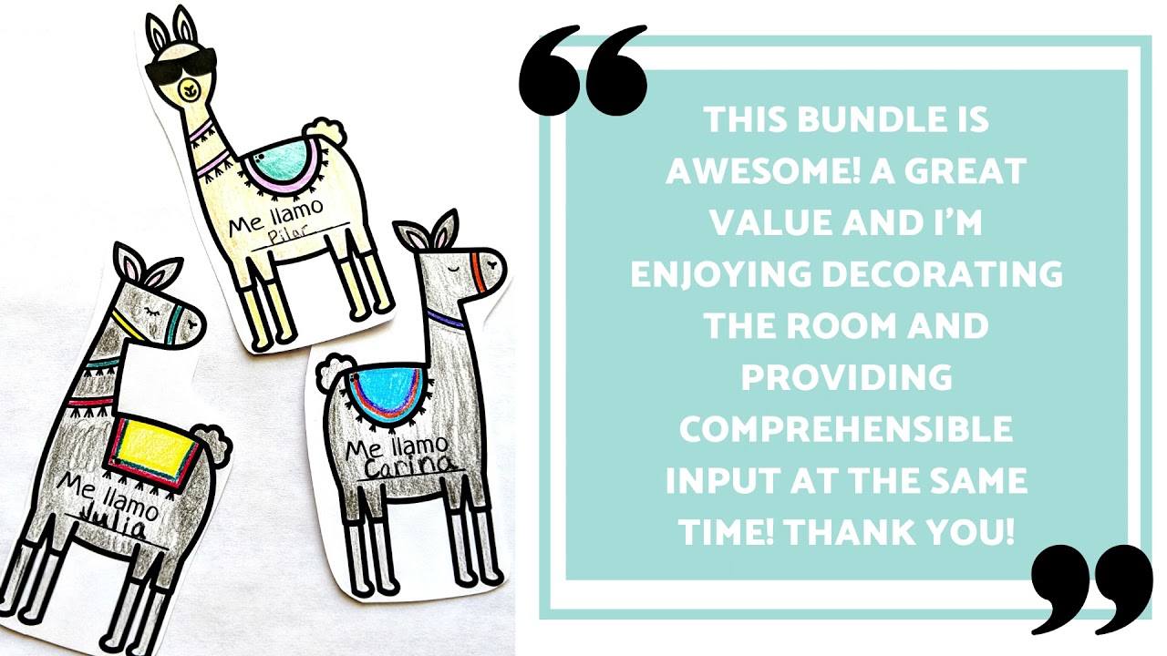 Llama Classroom Decor for Spanish Class | Posters for Spanish Class