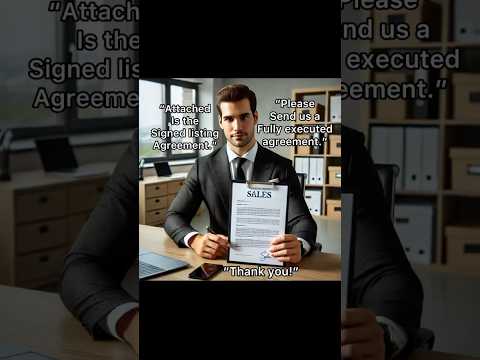 “Attached is the signed listing agreement. Please send us a fully executed agreement. Thank you.”