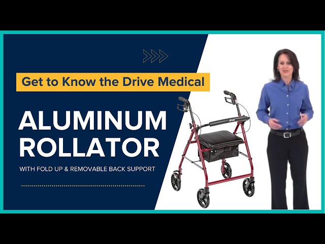 Drive Medical Aluminum Rollator with Fold Up and Removable Back Support ...