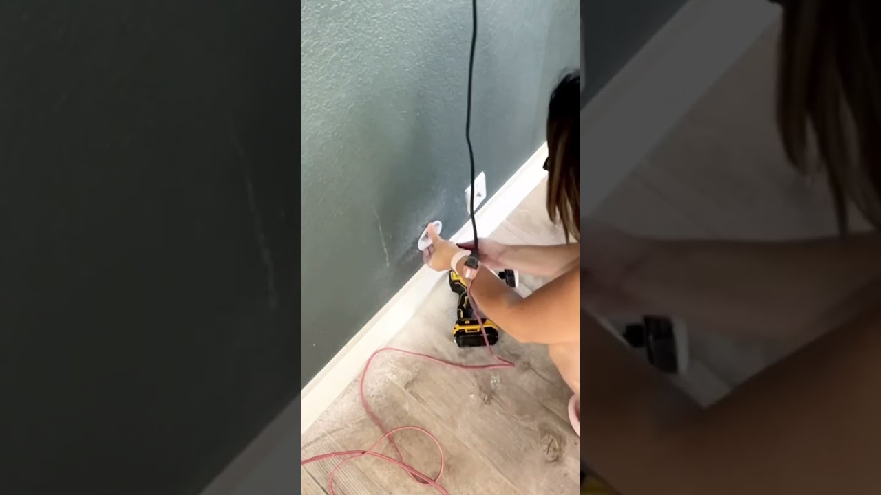 Simple DIY to hide your TV and cable cords #homeimprovement #diy #diyer #diyprojects #diytips