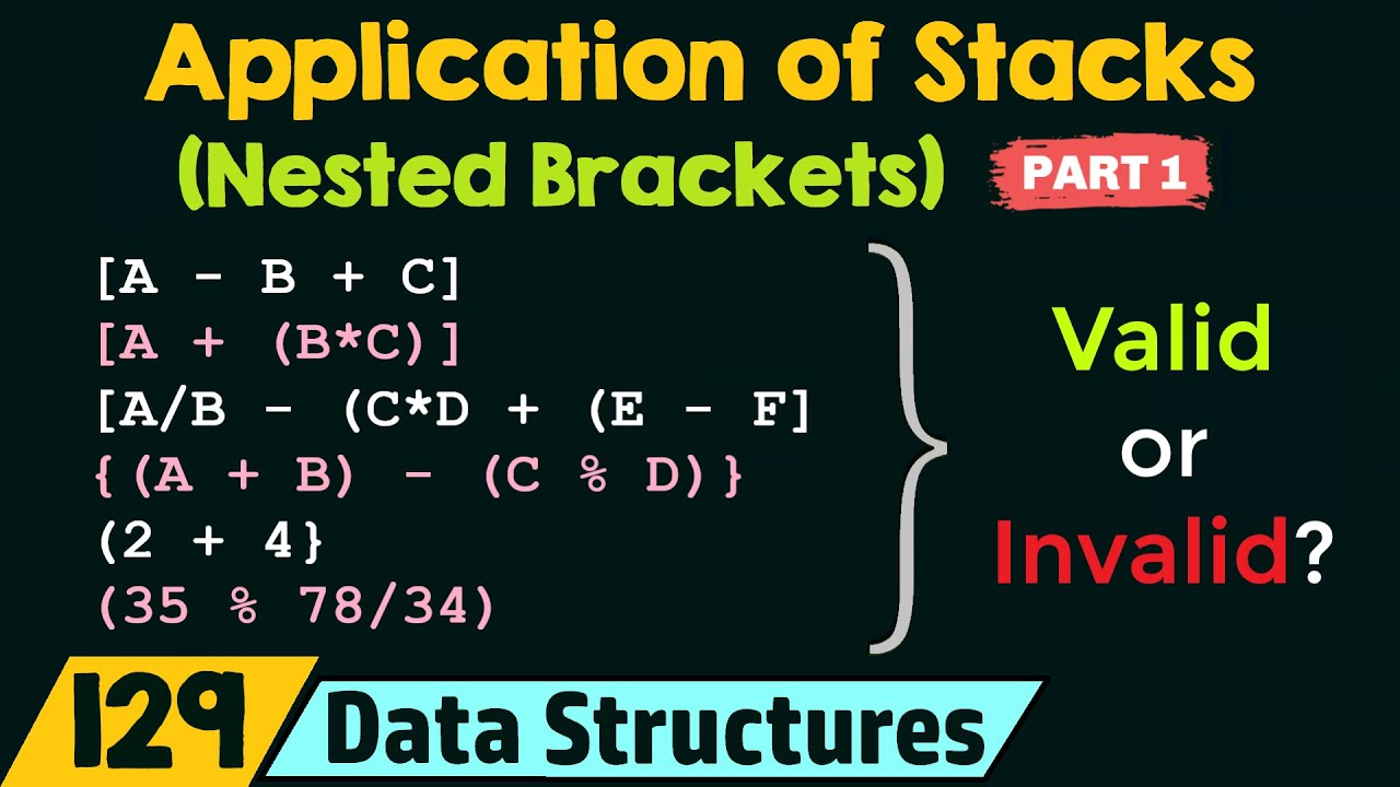 Application of Stacks (Nested Brackets) - Part 1