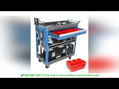 AIRAJ 3 Tier Rolling Tool Cart,Mechanic Tool Cart on Wheels,440 LBS Capacity Tool Storage Cart for G