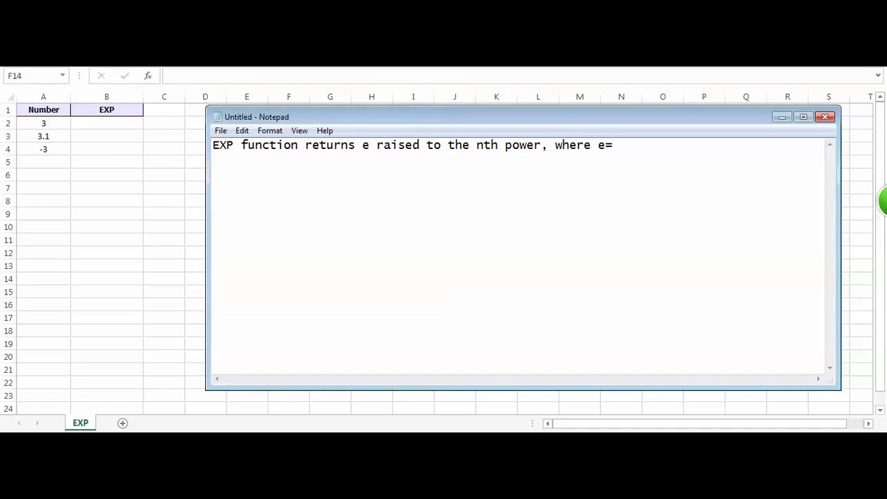 Excel EXP Function - How to use EXP Function