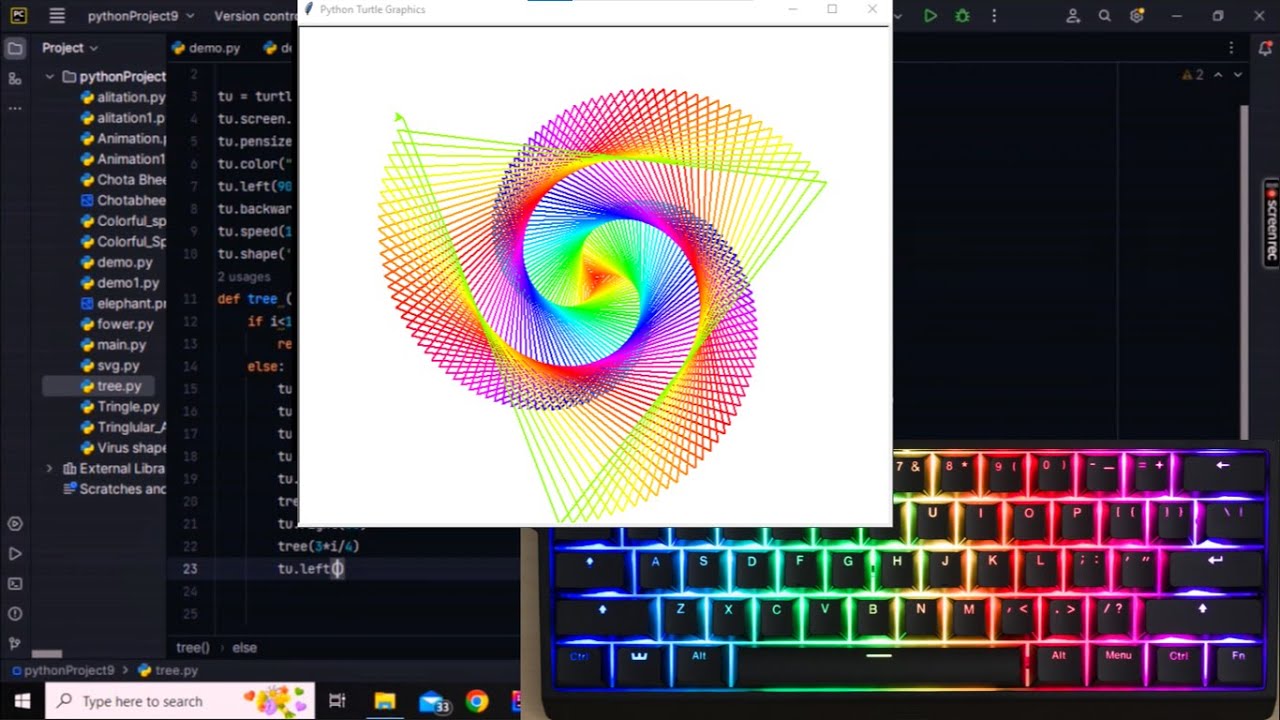 ASMR Programming - Colorful Triangle - No Talking