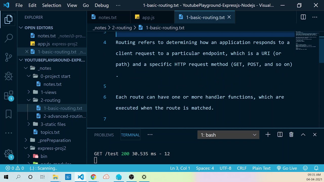 NODEJS TUTORIALS - EXPRESS JS BASIC ROUTING