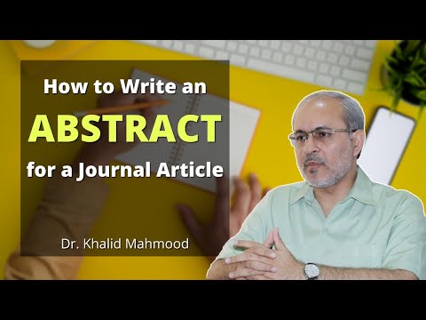 How to Write an Abstract for a Journal Article [Urdu / Hindi] | Prof. Khalid Mahmood