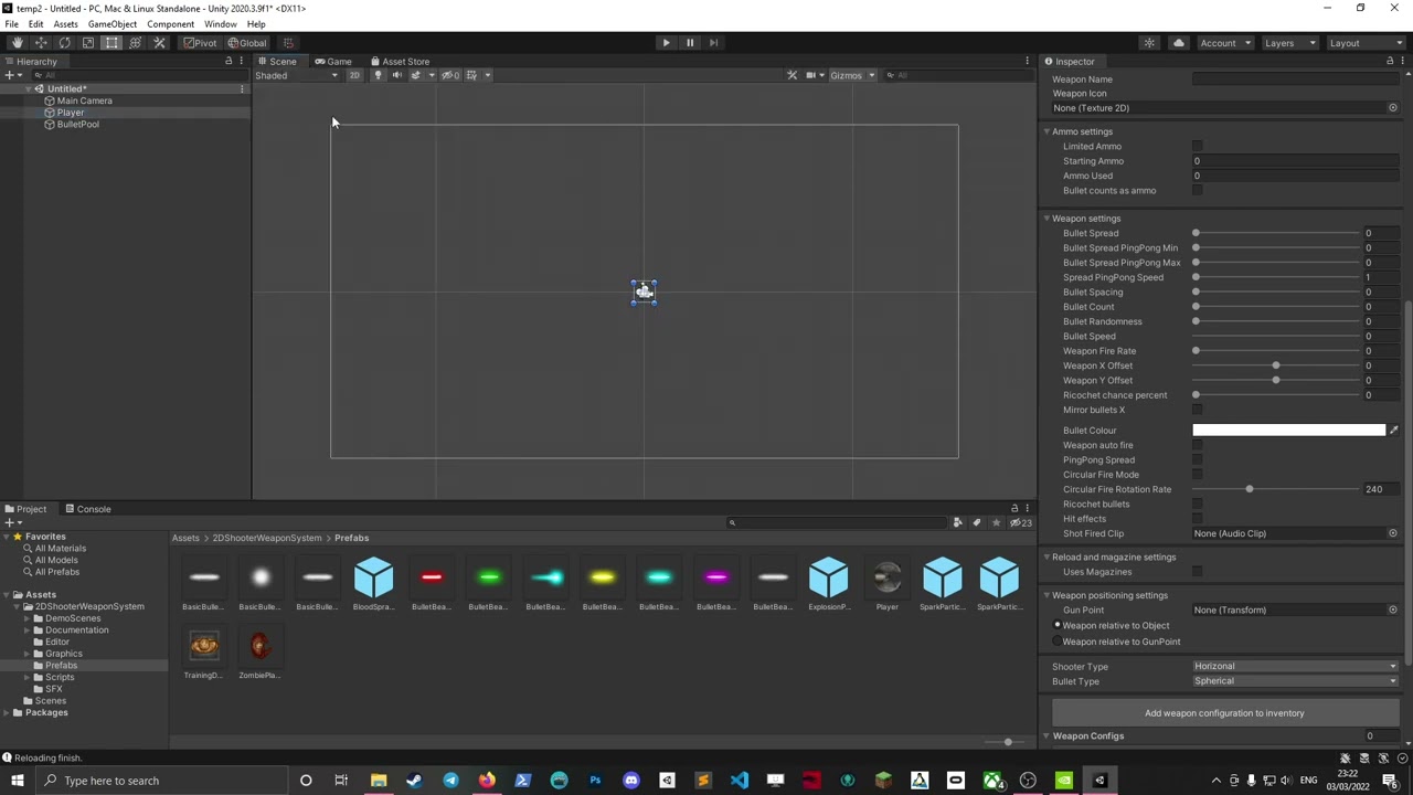 2D Shooter Bullet and Weapon System - Getting Started
