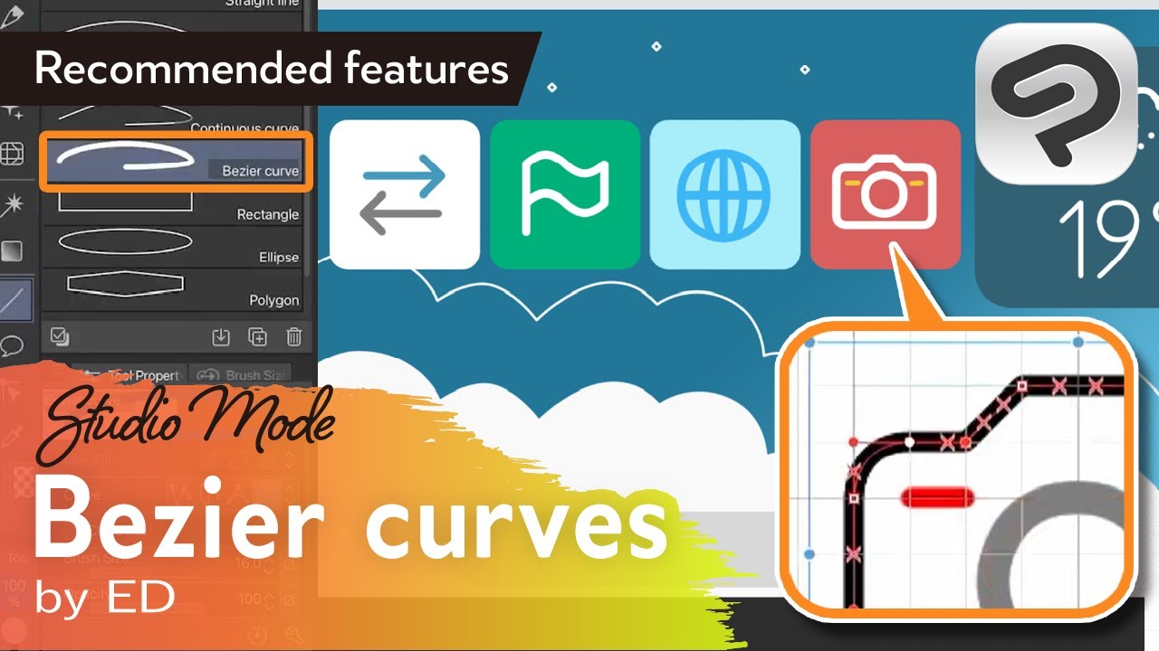 Mastering Bezier Curves! Perfect for Line Art and Design by ED|Clip Studio Paint Recommended Feature