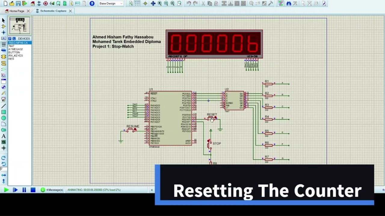 Stopwatch Controller Using Atmega32
