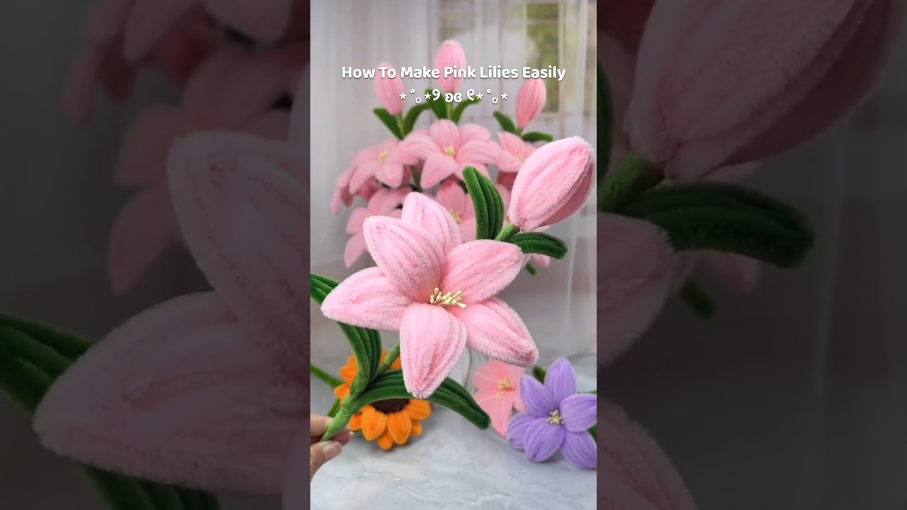 how to make lily petals easily | pipe cleaner flowers tutorial #handmadeflower