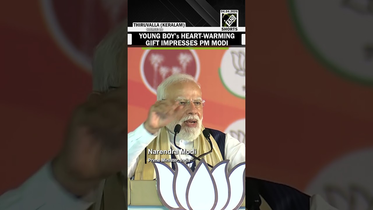 Heart-warming moment at PM Modi rally: Boy gifts photo of PM Modi’s mother, receives his blessing