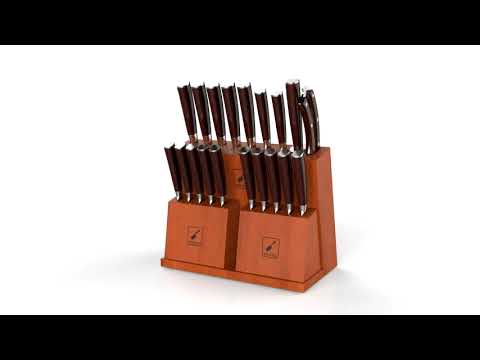 20-Piece Japanese Knife Set with removeable steak knife set block
