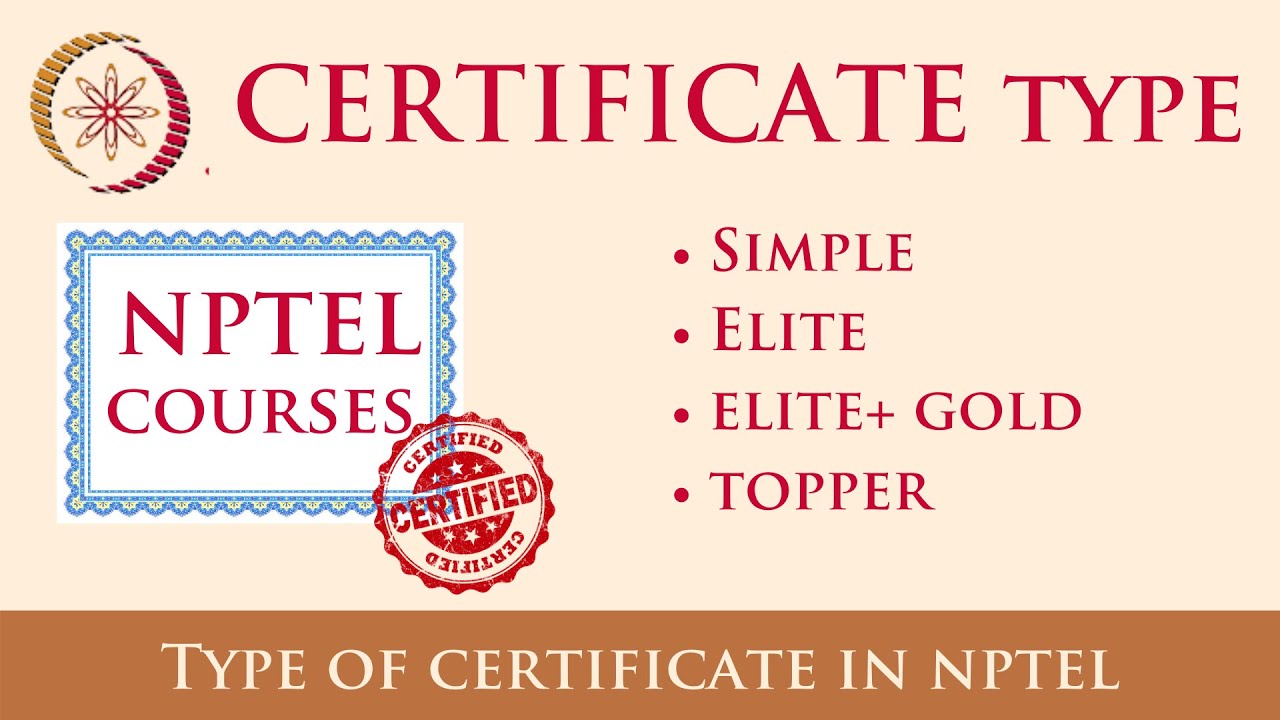 NPTEL Certificate || Types of Certificate in NPTEL