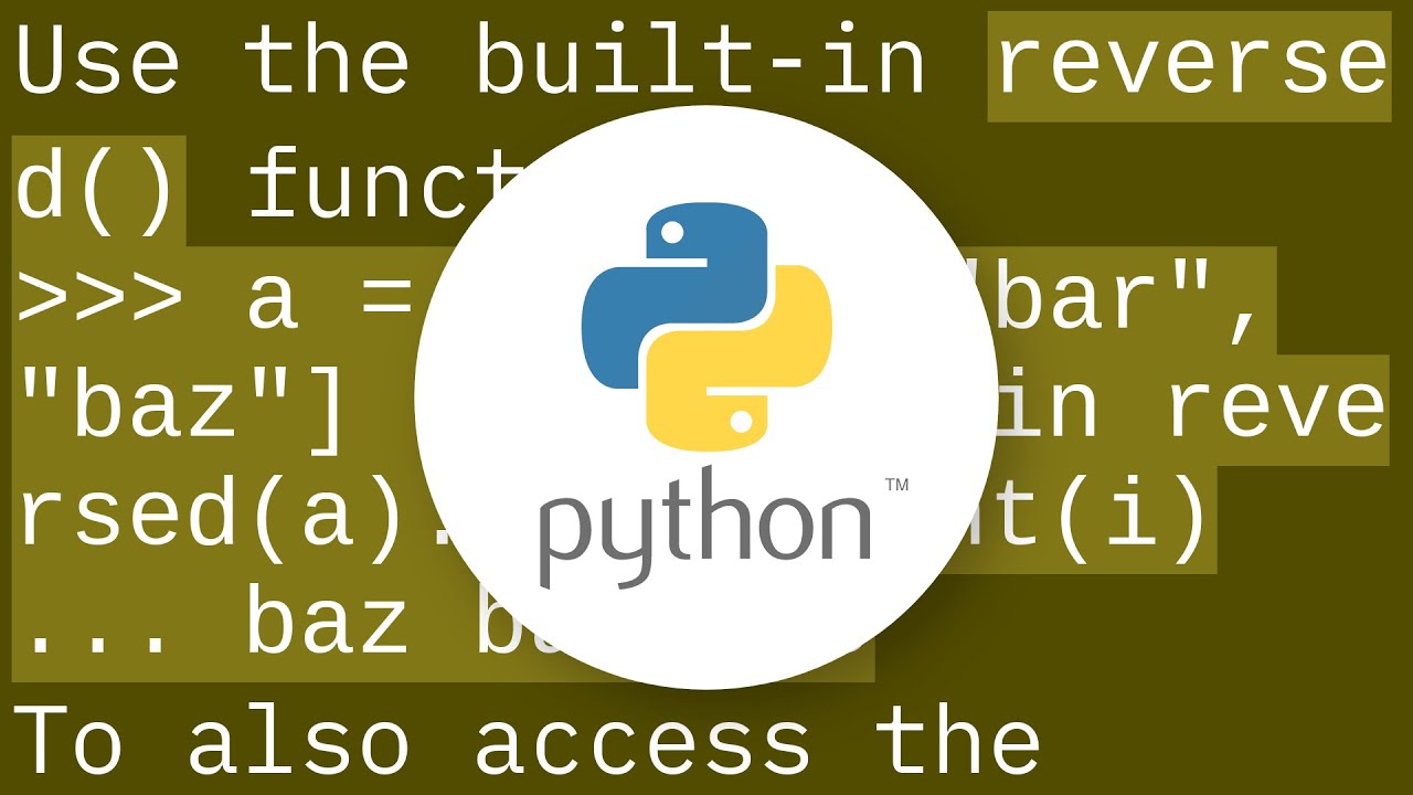 Traverse a list in reverse order in Python