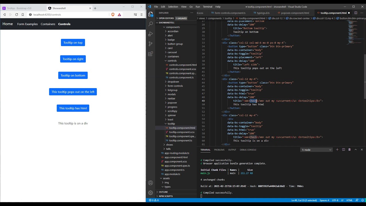 #13 Bootstrap 5 Tooltips