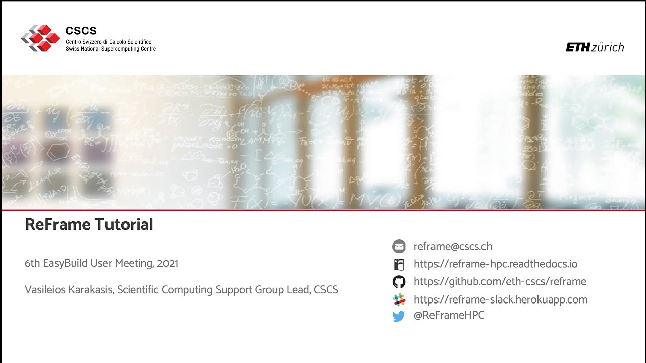 ReFrame tutorial - part 3/3 (EUM'21)