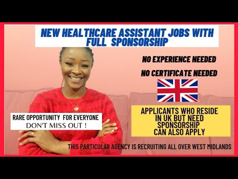 New Healthcare Assistant jobs with Tier 2 Visa SPONSORSHIP, No Cert, No Experience needed.APPLY NOW!