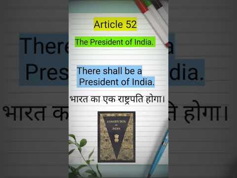 Article 52 of Indian Constitution.