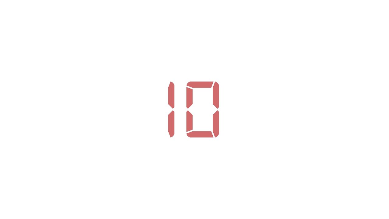 10-Second Timer | Red Digital On White Background