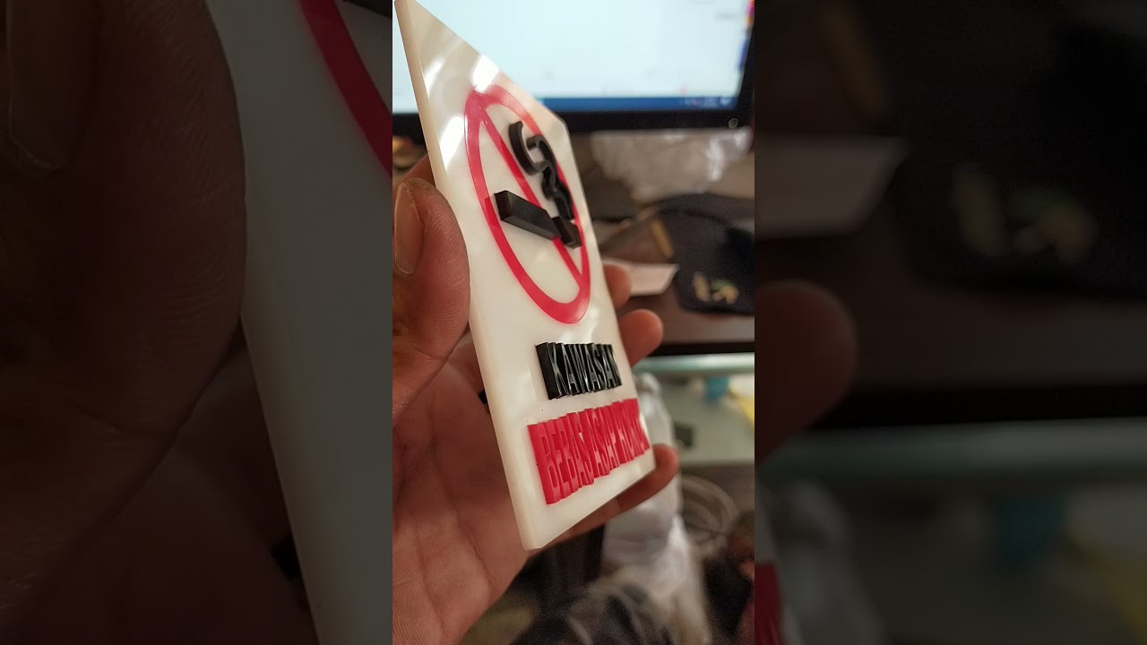 Papan Nama Signboard Kawasan Bebas Asap Rokok Timbul