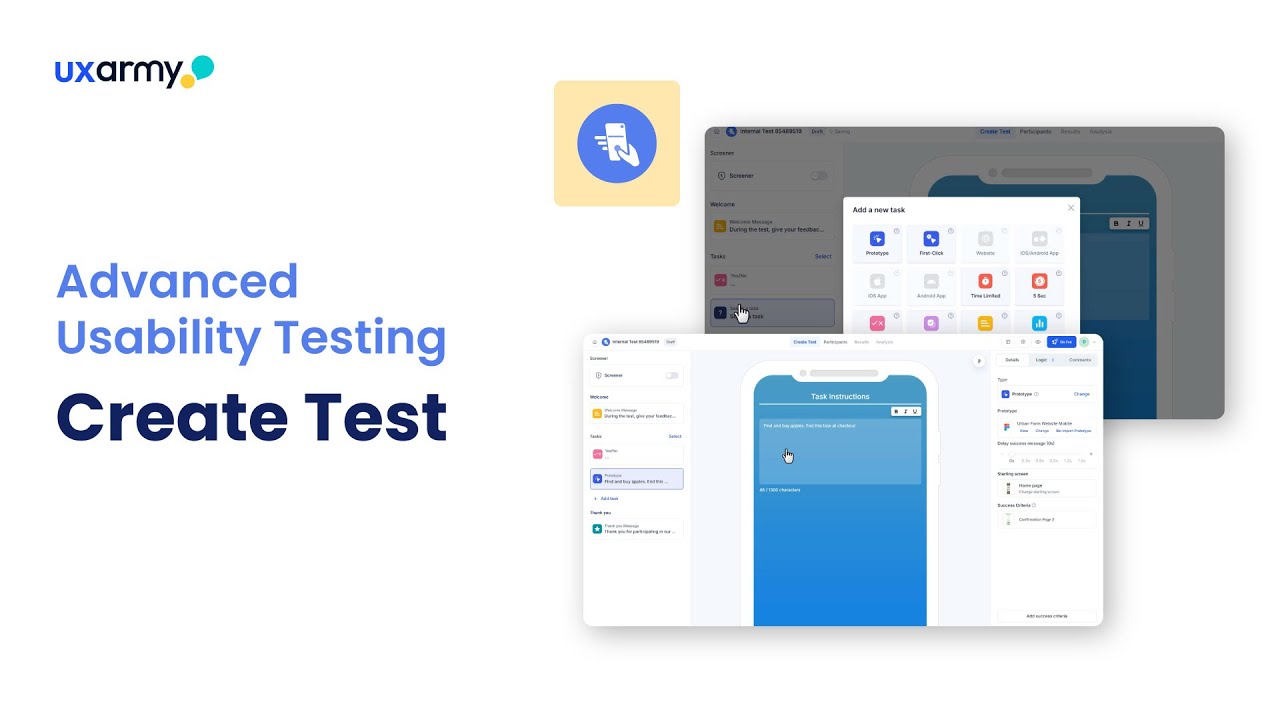 Advanced Usability Testing - Create Test