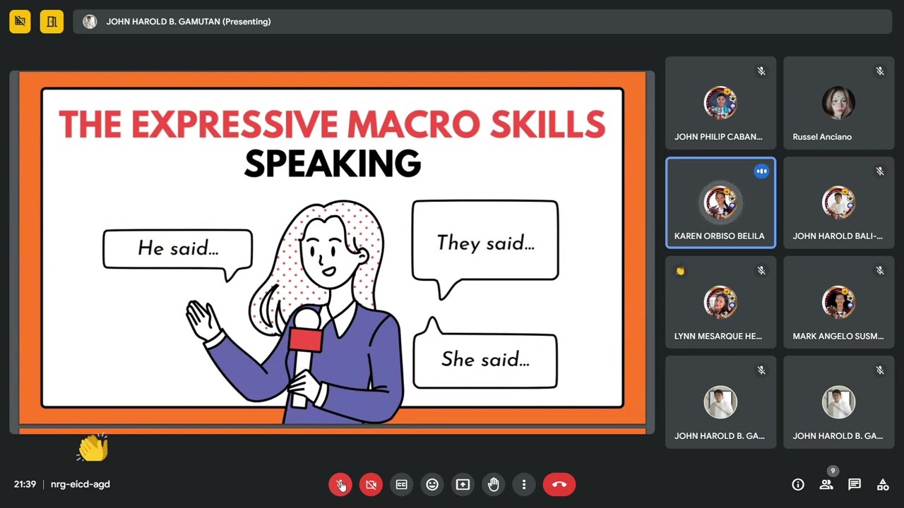 The Expressive Macro Skills – Speaking