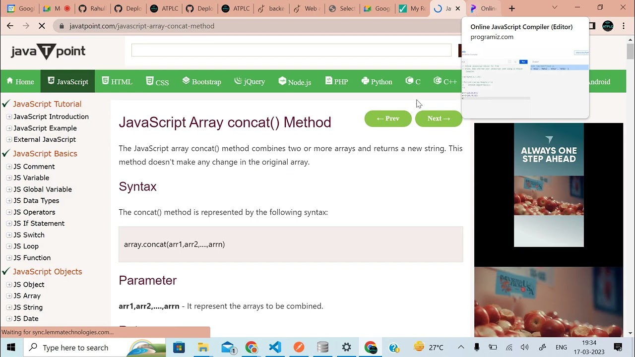Full Stack Development (Batch-2): JavaScript Array objects & it's methods