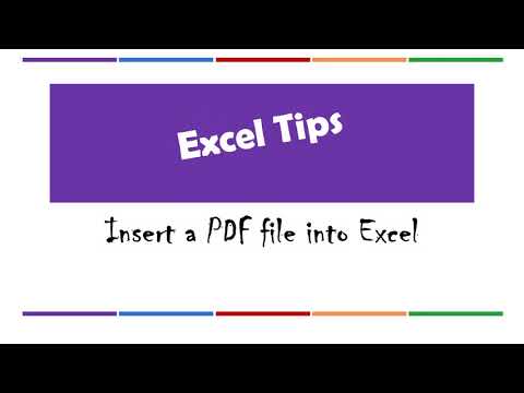 How to Insert a PDF file into Excel