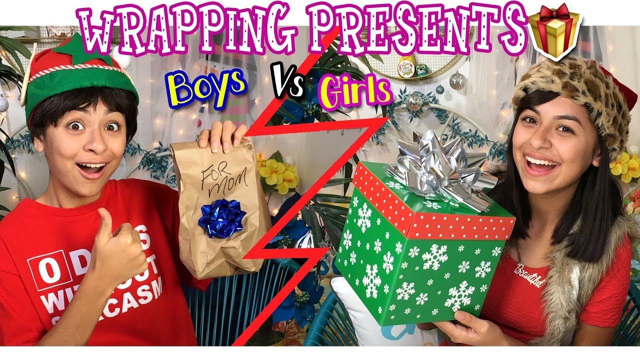 Wrapping Presents Parody - Boys Vs Girls - Comedy Skits : Just Giselle // GEM Sisters