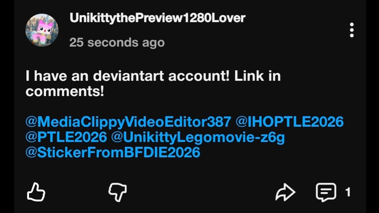 MY REACTION @UN1K1TTY HAS A DEVIANTART ACCOUNT!