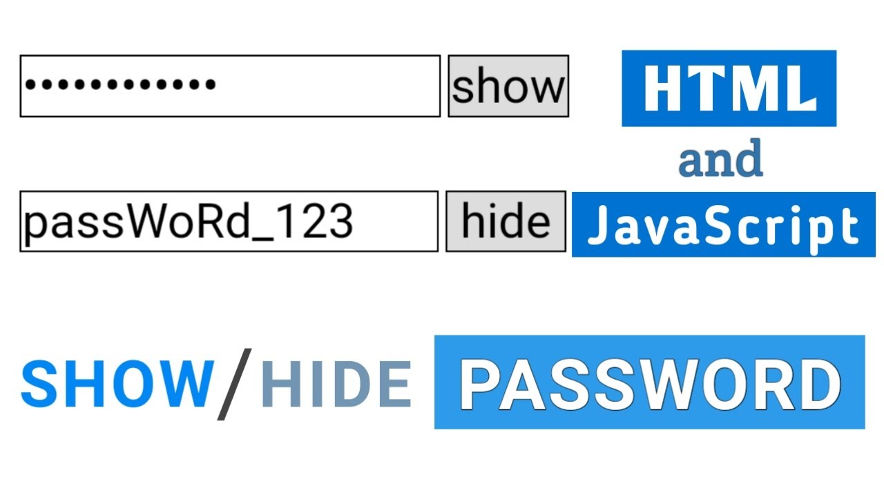 Show/Hide password toggle with HTML and JavaScript
