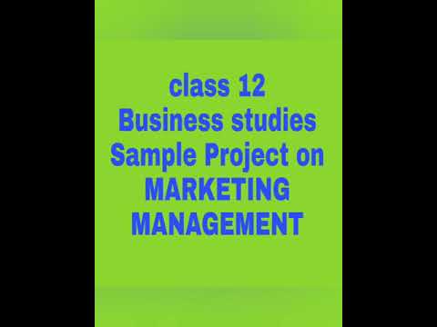 Class 12 Business Studies, Sample project on MARKETING MANAGEMENT.