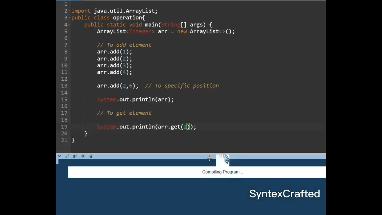 ArrayList operations | java ArrayList add operation , get operation, remove element | java coding