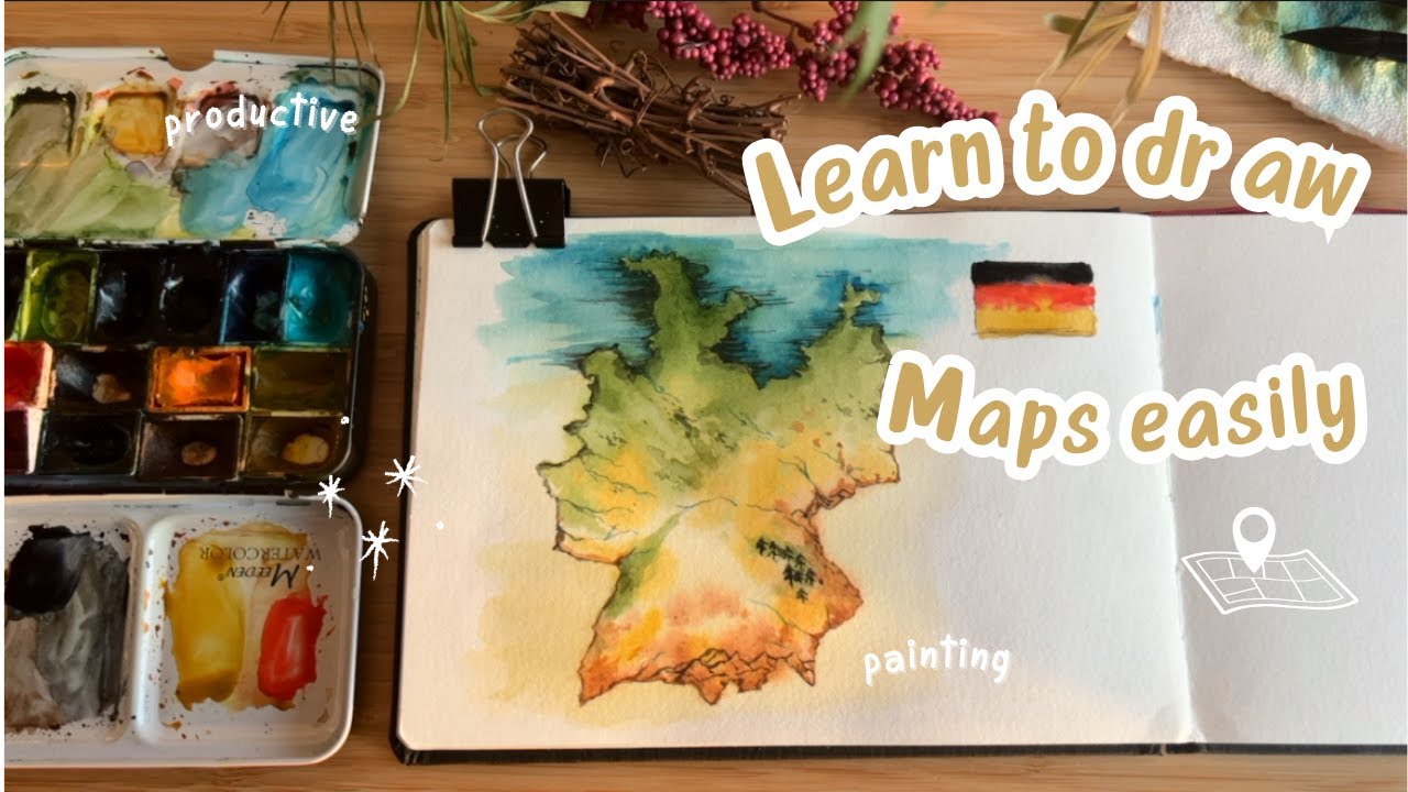 Create Beautiful Maps with  Easy-to-Follow steps in watercolor!