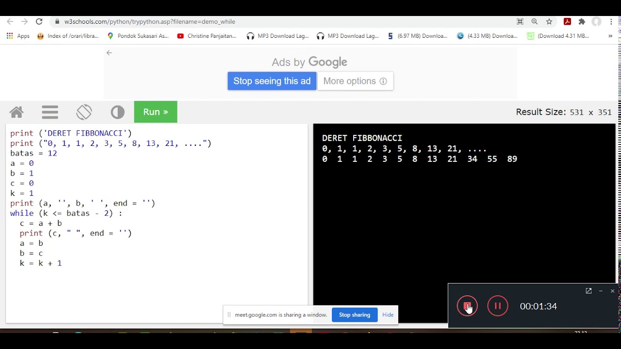 MUDAH Menyusun Kode Program Fibonacci Dengan Python PROgramming