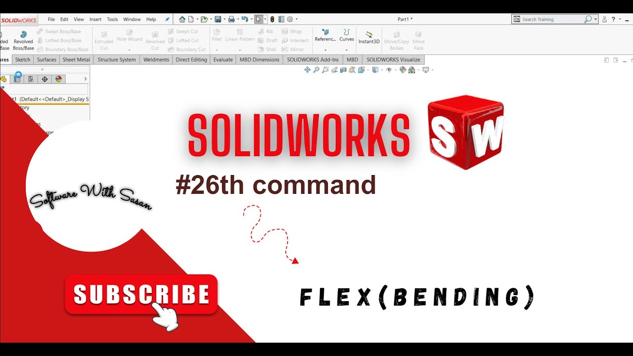 How to use flex (bending) in solidworks