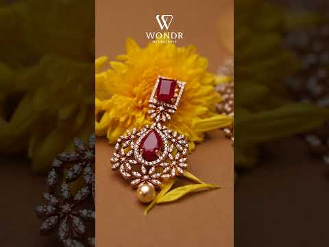 Exquisite Floral Bridal Neckpiece and Radiant Ruby Earrings: The Perfect Bridal Jewelry Set