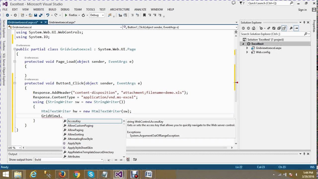 How to export gridview into excel in asp.net