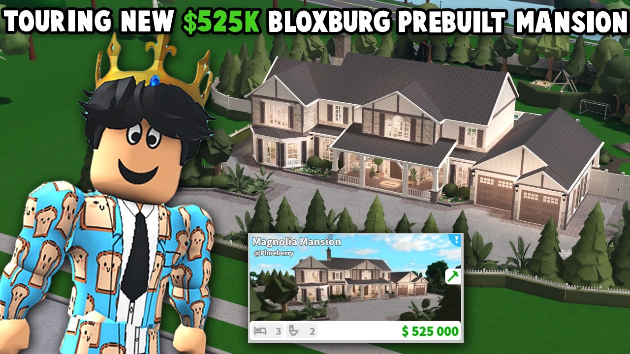 TOURING the NEW BLOXBURG $525K PREBUILT MAGNOLIA MANSION