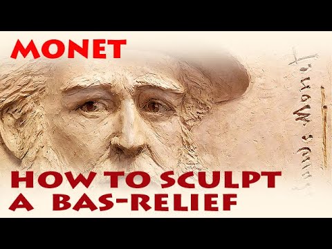 How to sculpt a bas-relief - portrait of Claude Monet