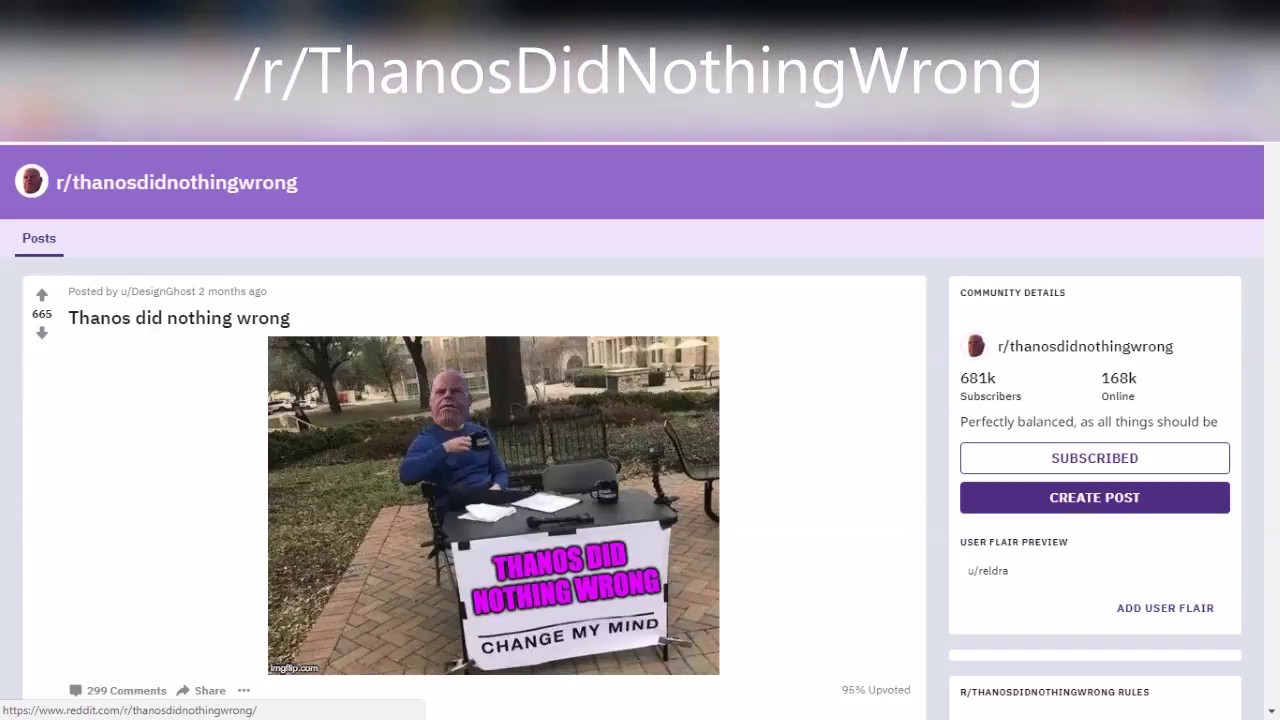 ThanosDidNothingWrong - The Snappening 2018